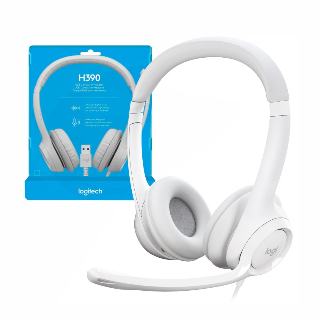 Audifono Logitech USB H390 c/microfono blanco - 4KBZAS