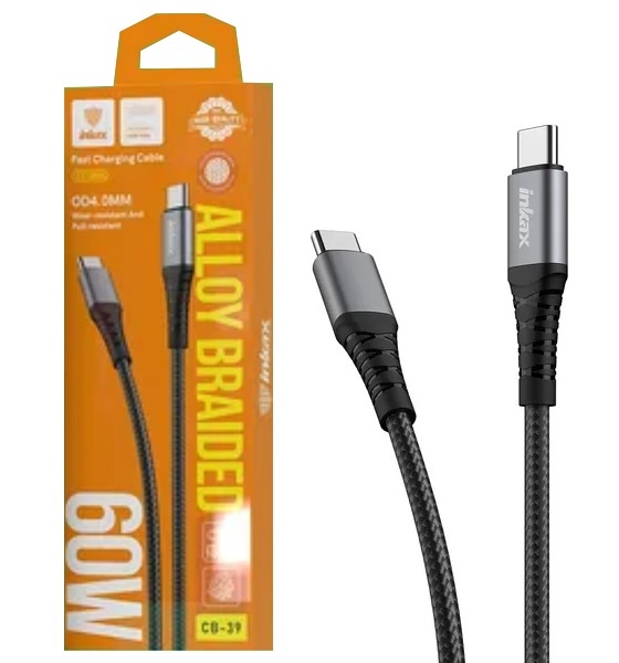 Cable Inkax USB-C 60w 1m negro – 4KBZAS