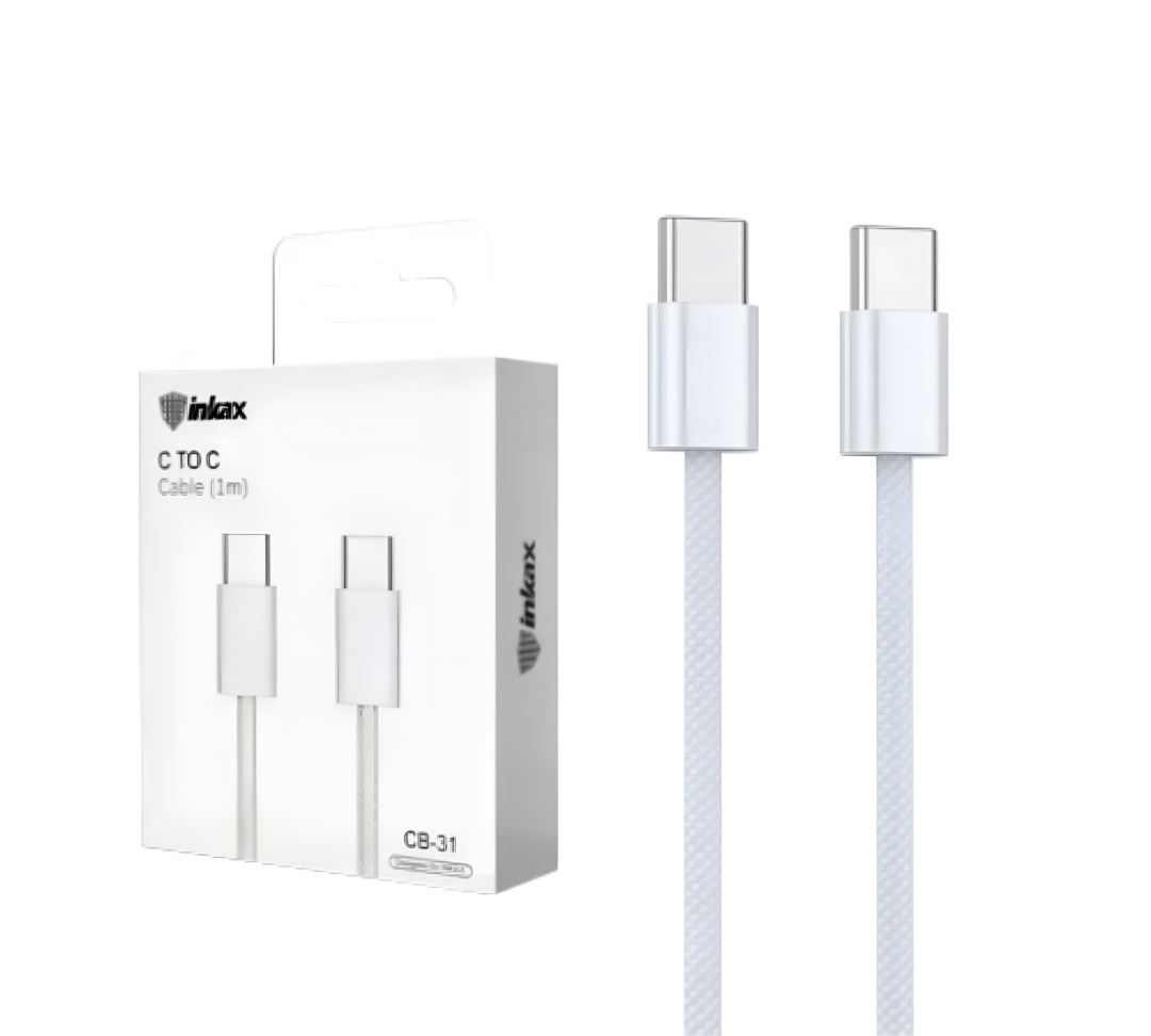 Cable Inkax USB-C 60W 1m blanco – 4KBZAS