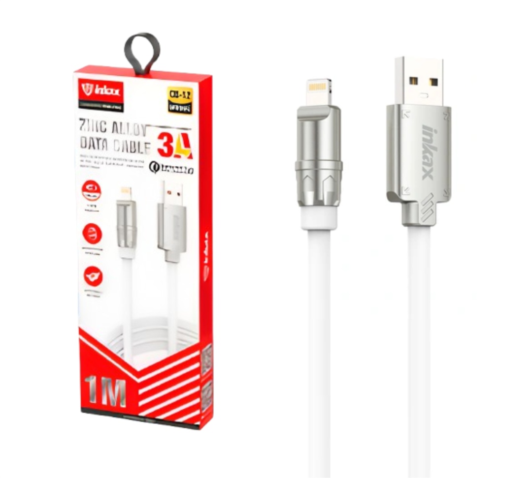 Cable Inkax Lightning 3a 1m silver – 4KBZAS
