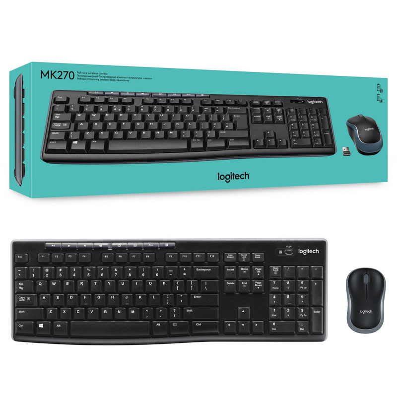 Combo Logitech MK270 teclado y mouse inalámbricos - 4KBZAS