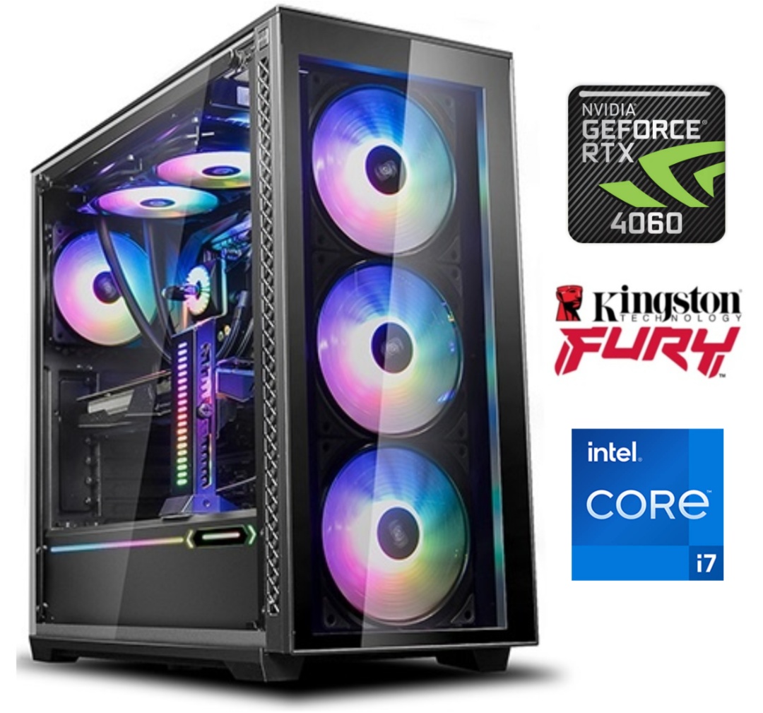 Equipo Gamer Core i7 14700F, 32GB, 1TB NVMe, RTX 4060 8GB - 4KBZAS
