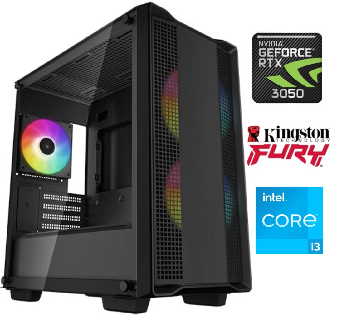 Equipo Gamer Core i3 14100F, 16GB, 1TB NVMe, RTX 3050 6GB - 4KBZAS