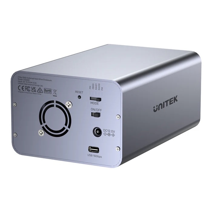 Gabinete Externo Dual Unitek USB C para 2 discos con RAID - 4KBZAS