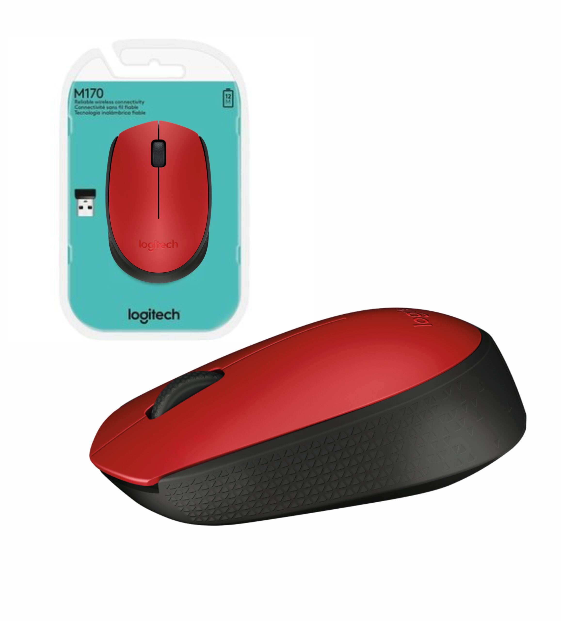 Mouse Logitech M170 inalámbrico rojo - 4KBZAS