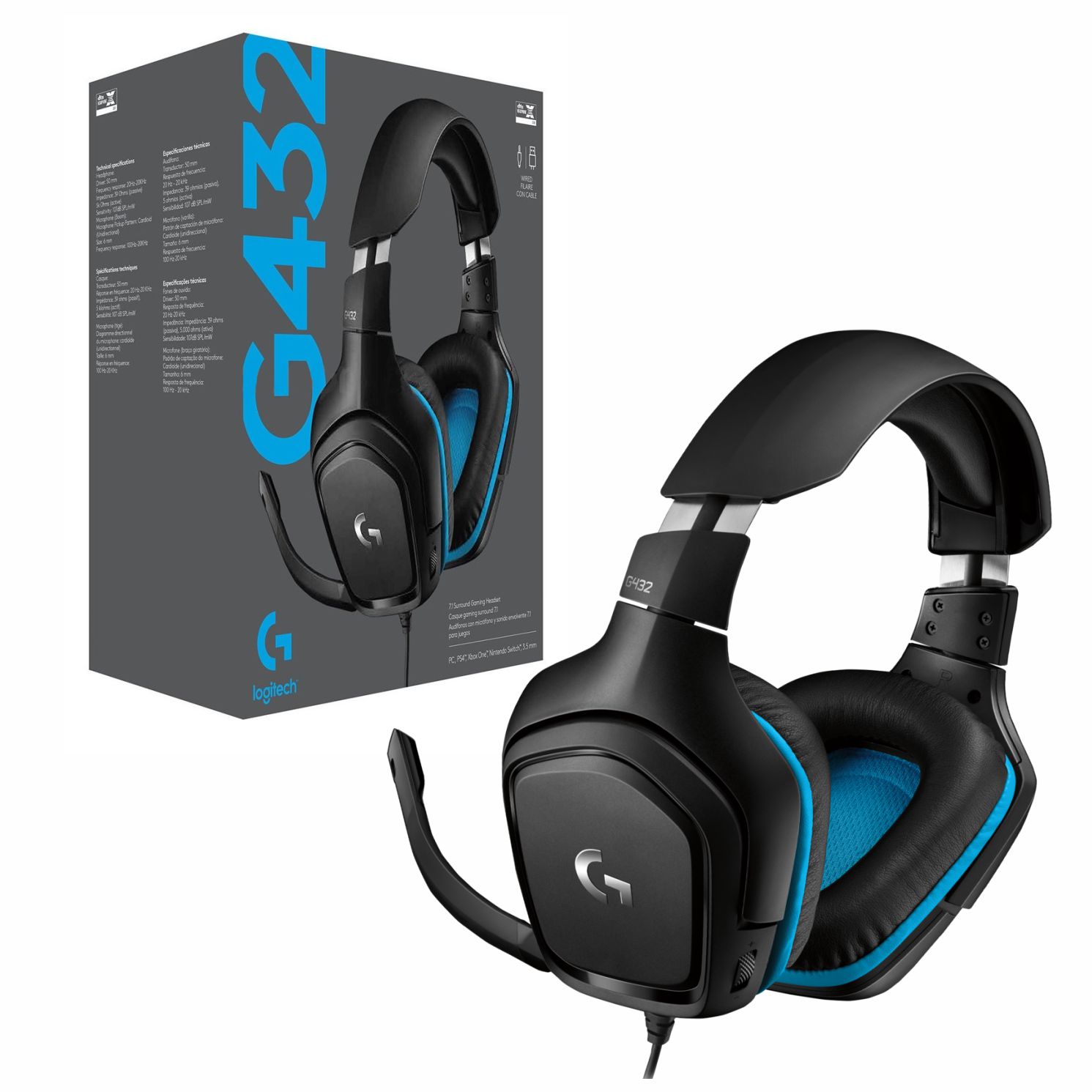 Audifono gamer Logitech G432 7.1 Surround c/microfono - 4KBZAS
